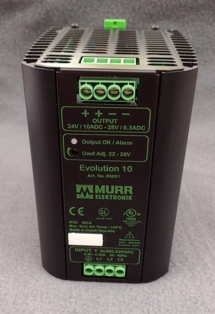 MURR ELEKTRONIK 85001 EVOLUTION 10 24V Power Supply Used TESTED 360 ...