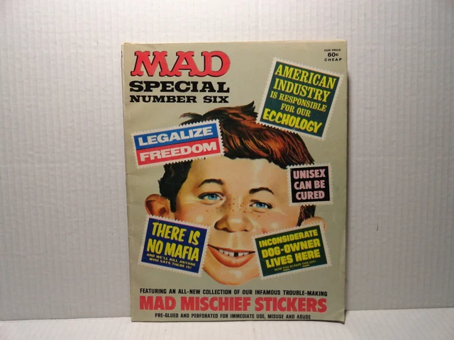 VINTAGE - MAD MAGAZINE - MAD SPECIAL NUMBER SIX 1971 - w/ STICKERS £7.13 - PicClick UK