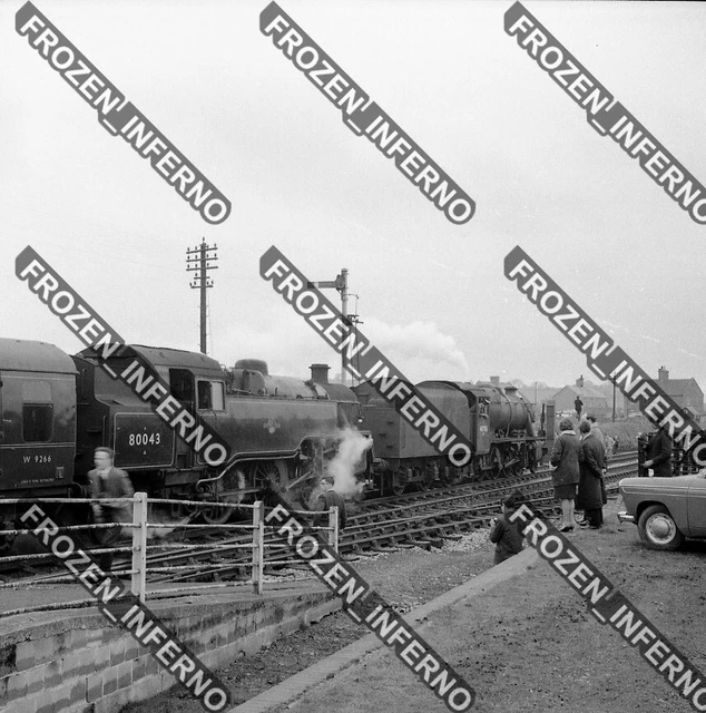 2X OLD NEGATIVES.BRITISH Railway Steam Locomotive.No.80043 & 48??6 ...