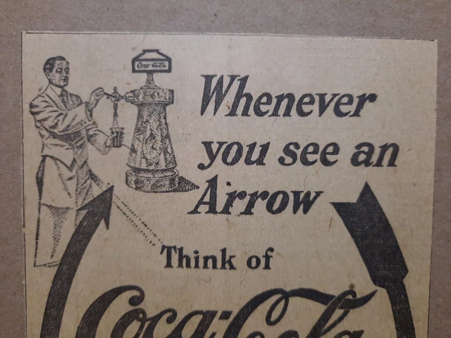 1909 DRINK COCA-COLA Soda Newspaper Ad Coke Arrow £3.78 - PicClick UK