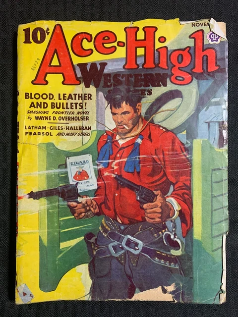 1943 NOV ACE-HIGH WESTERN Pulp Fiction Magazine GD+ 2.5 Blood Leather ...