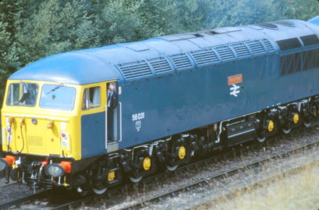35MM ORIGINAL SLIDE DIESEL CLASS 56 031 EX WORKS NAMING BR BLUE TYPE 5 ...