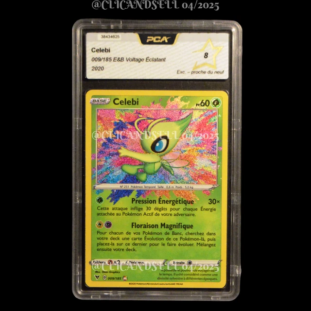 CARTE POKÉMON CELEBI 009/185 2020 EB Voltage Éclatant PCA 8 38434625 ...