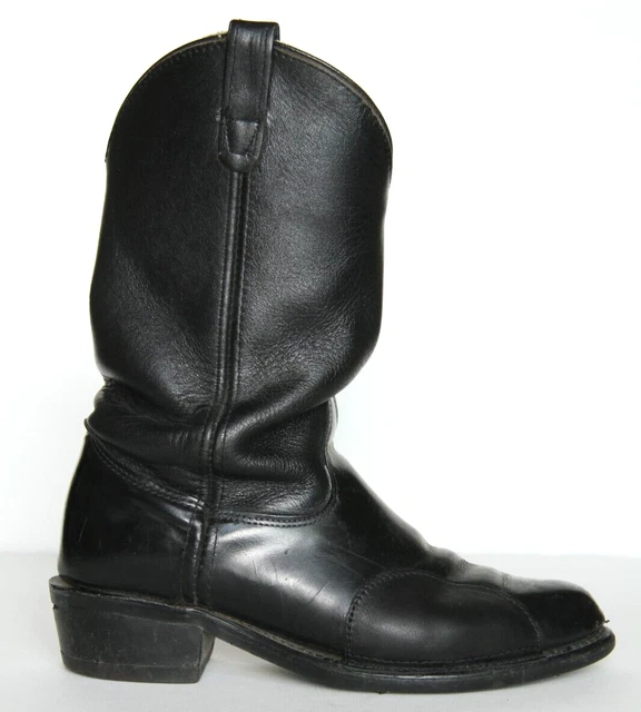 DOUBLE H USA 12" Work Western Boots Men's 9 EE Black Leather Oil ...