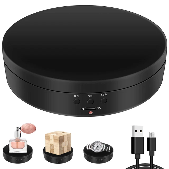 360° ROTATE ELECTRIC Turntable Jewelry Display Stand Photography Show ...