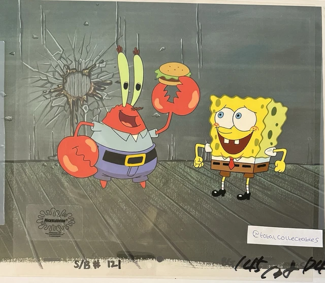 SPONGEBOB ANIMATION CEL Production Used. 2 Cels Which Go Together £669. ...