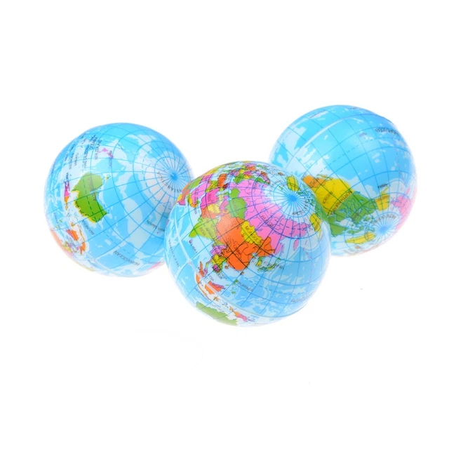 WORLD MAP FOAM Rubber Ball For Baby Stress Bouncy Ball Geography Toy。EW ...