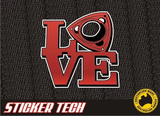 ROTARY LOVE ROTOR Symbol Sticker Decal To Suit Mazda R100 Rx2 Rx3 Rx7 ...
