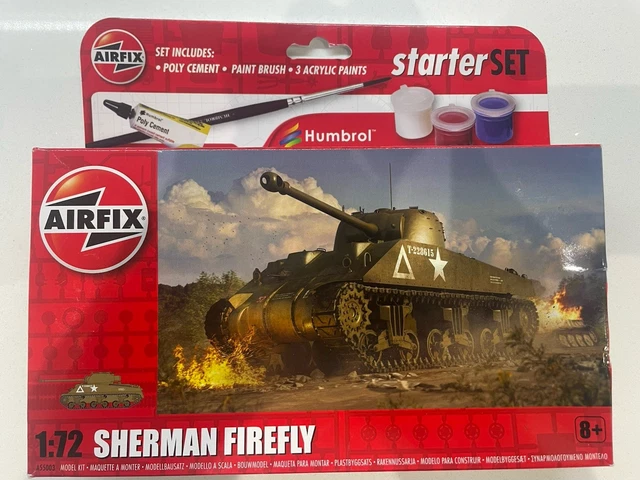 AIRFIX 1:72 SCALE SHERMAN FIREFLY MODEL KIT starter SET A55003 NEW ...