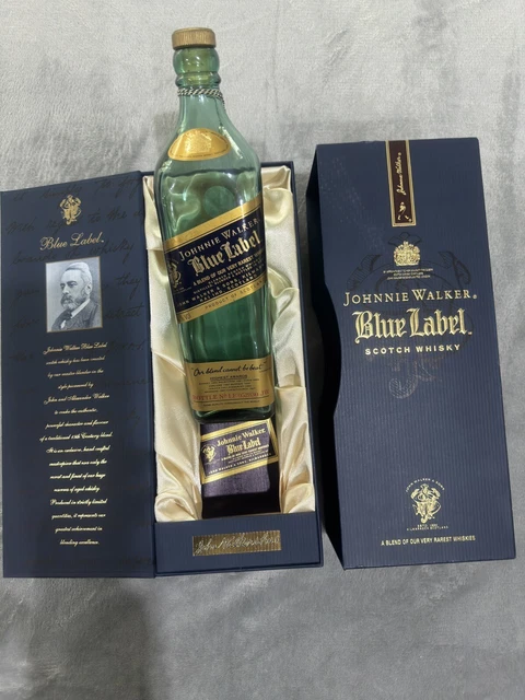 JOHNNIE WALKER BLUE Label - Empty Whisky Bottle w/ Presentation Box & Foil Seals £10.50 ...
