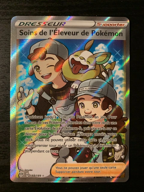 CARTE POKÉMON : Soins de l'Eleveur de Pokémon 188/189 Ténèbres ...