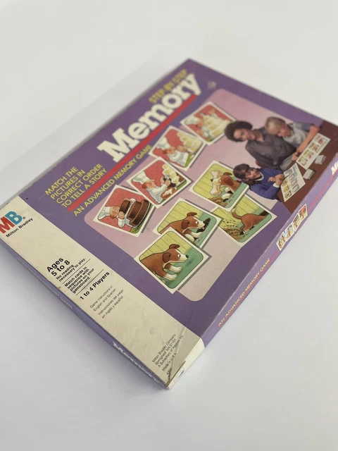VINTAGE 1986 MILTON Bradley Step-By-Step Advanced Memory Game Complete ...