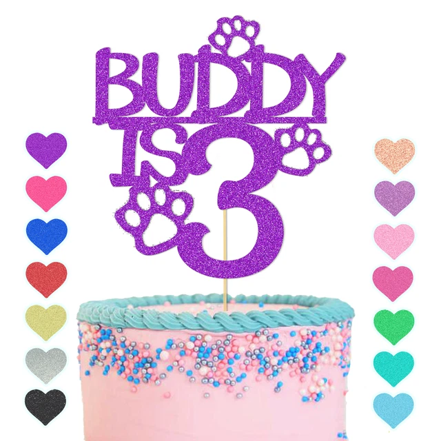PAW PRINT CAKE Topper Personalised Cat Dog Pets Birthday Cake Decor ...