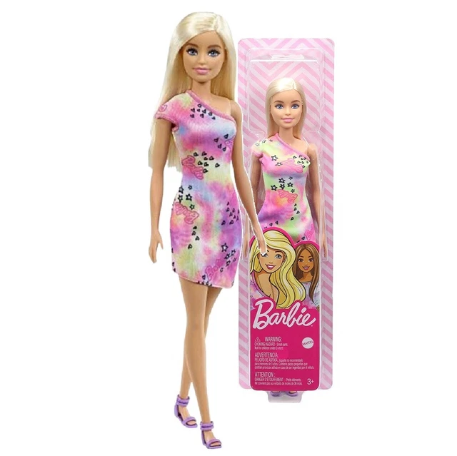 BARBIE CLASSICA BAMBOLA 30cm Capelli Lisci Biondi Vestito Estivo EUR 19 ...