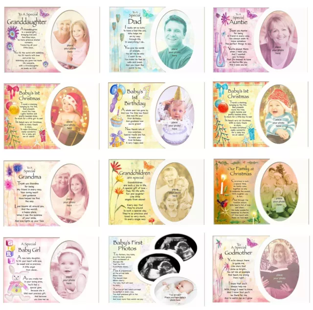 MEMORIAL MEMORY MOUNT Photo Frame With Verse Poem Sentiment Remembrance ...