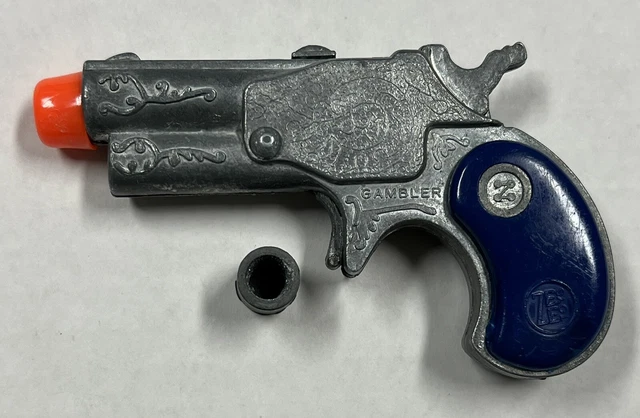 ZEE TOYS GAMBLER Derringer Toy Cap Gun, Blue Handle with Bullet Cap ...