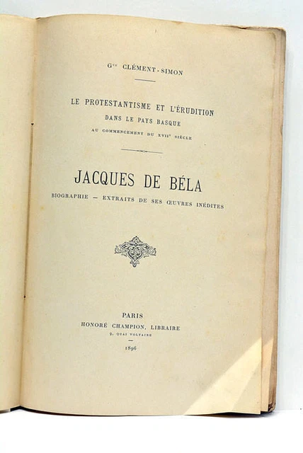 LIVRE ANCIEN CLÉMENT-SIMON Jacques De Béla Biographie Paris 1896 EUR 50 ...