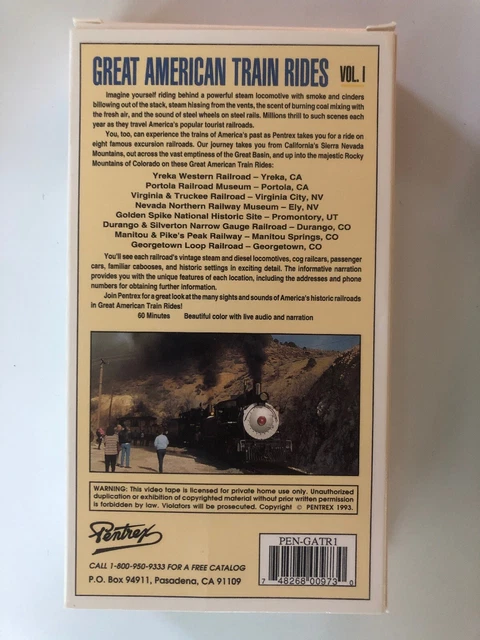 PENTREX TWO VIDEO VHS Tape Set Great American Train Ride Volume 1 And 2 ...