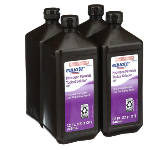 EQUATE 3% HYDROGEN Peroxide Liquid Antiseptic, 32 fl oz, 4 Pack $6.95 ...