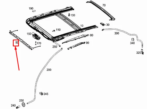 MERCEDES-BENZ C W205 Rear Sliding Sunroof Wind Deflector A2057800044 ...