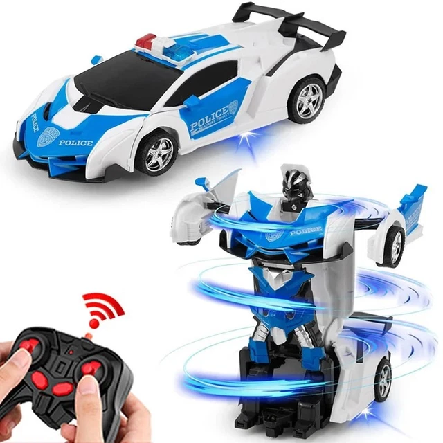 2-IN-1 RC TRANSFORMING Robot Car Remote Control Deformation Toy for ...