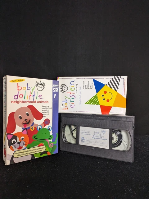 RARE BABY EINSTEIN FHE Baby Dolittle Neighborhood Animals 2001 VHS W/CD ...