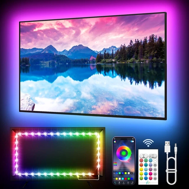 KANTUTOE TV LED Lights, 3m 9.84ft for 32"-45" TV, Multicolor £12.69 ...