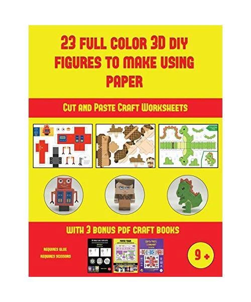 CUT AND PASTE Craft Worksheets (23 Full Color 3D Figures to Make Using ...