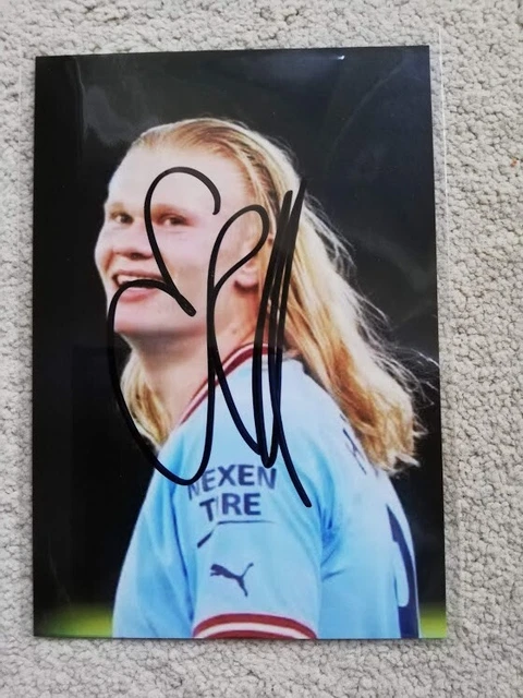 ERLING HAALAND MANCHESTER City 2023 Treble Legend Hand-Signed ... ERLING HAALAND MANCHESTER City 2023 Treble Legend Hand-Signed ...