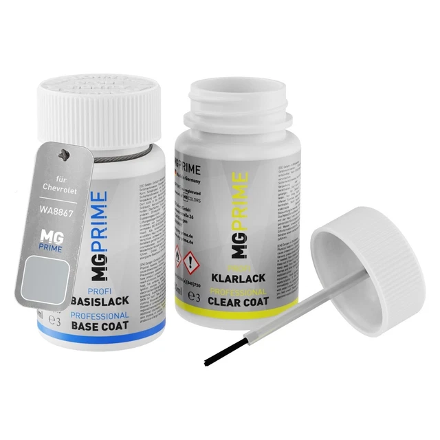 AUTOLACK LACKSTIFT SET für Chevrolet WA8867 Ultra Silver Metallic Basis ...