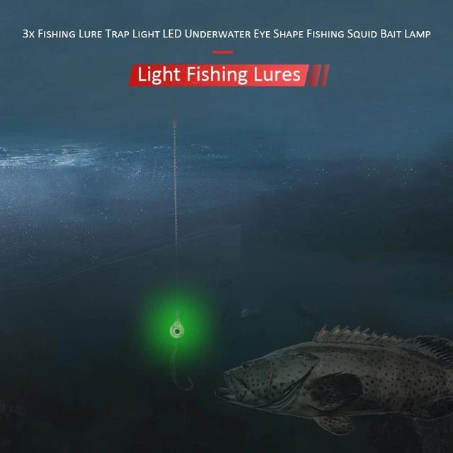 3PCS UNDERWATER FISHING Light Eye Shape Deep Drop LED Fishing Lures ...
