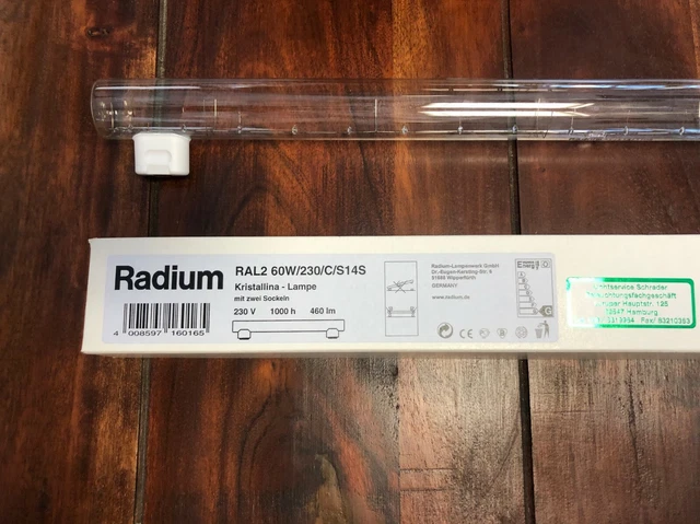 RADIUM KRISTALLINA LINESTRA Bulbs 60W Clear S14s Line Lamp 2. Socket ...