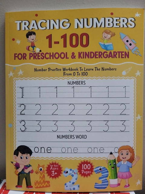 TRACING NUMBERS 1-100 for Preschool & Kindergarten: Number Practice ...