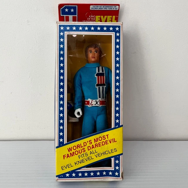 VINTAGE RARE 1976 Evel Knievel Action Figure Blue Suit New NRFB Ideal ...