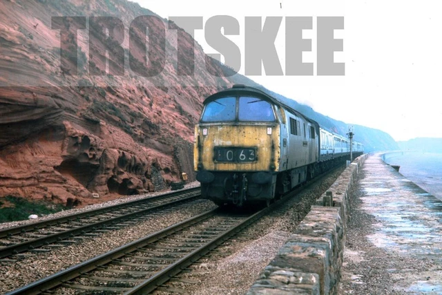 35MM SLIDE BR British Railways Diesel Loco Class 52 D1063 Dawlish 1976 ...