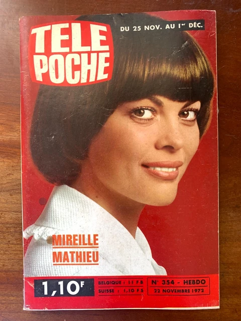 TÉLÉ POCHE 23/11/1972; Mireille Mathieu/ Roman-Photos avec Sylvie ...