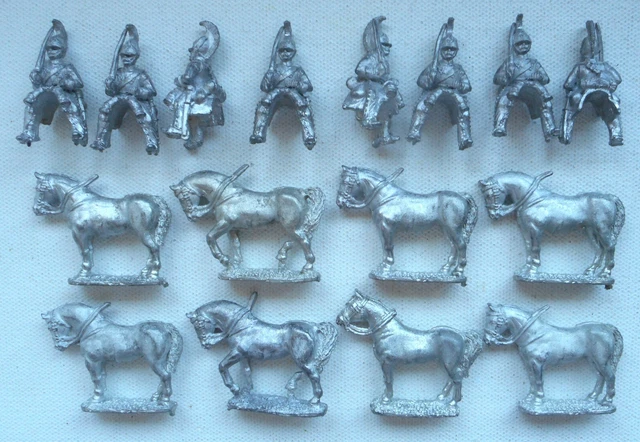 EIGHT 28MM RUSSIAN Napoleonic Cuirassiers Cavalry. Front Rank ...