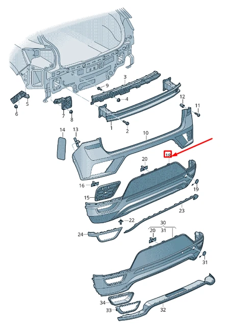 SPOILER DE PARE-CHOCS arrière VW T-ROC A1 2GA807434Q9B9 2GA807434Q 9B9 ...