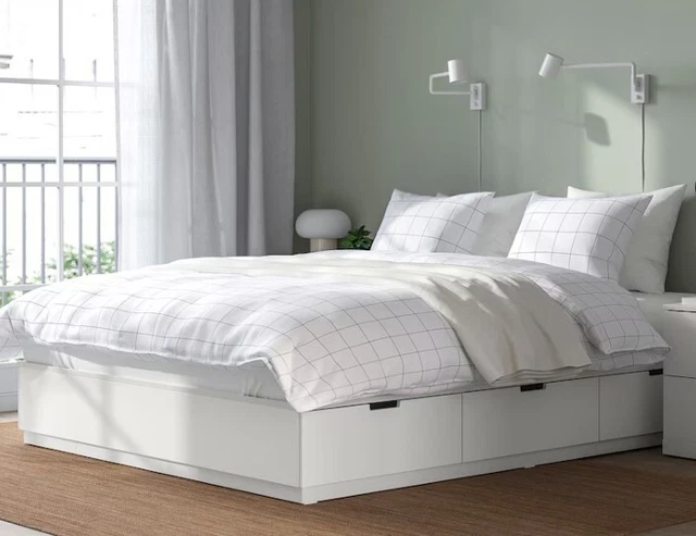 IKEA NORDLI BED frame with storage, white, 140 x 200 CMS £200.00 ...