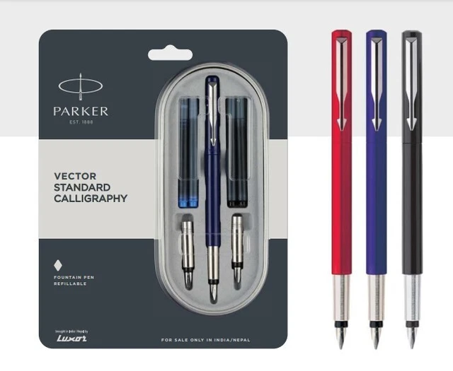 NEW PARKER VECTOR Standard Ct Calligraphy Fountain Pen Original Fresh ...