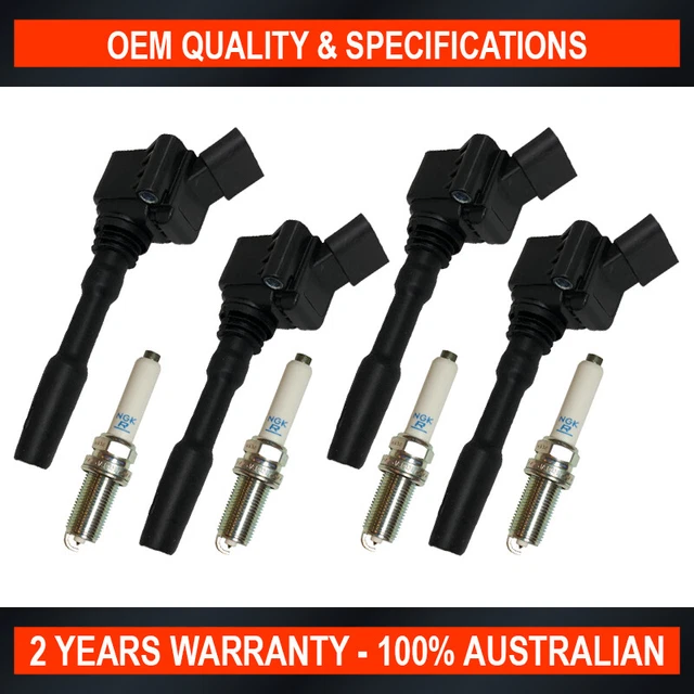 SWAN IGNITION COIL & NGK Spark Plug Pack for Volkswagen Golf GTI R Polo ...