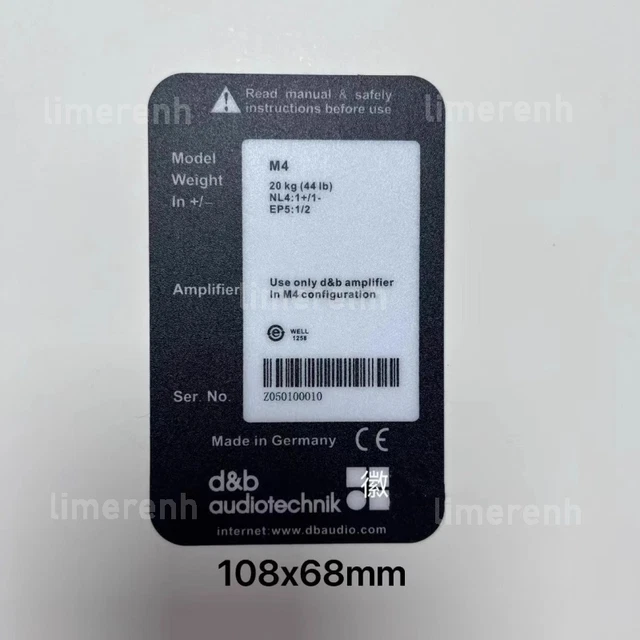 DB D&B M4 audiotechnik PVC logo badge replacement piece 67mmx158mm 4Pcs ...