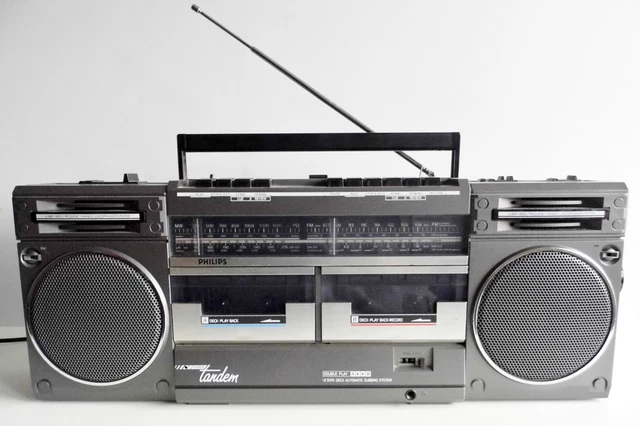SUPERB VINTAGE PHILIPS Super Tandem Tr 3843 Boombox / Ghettoblaster ...