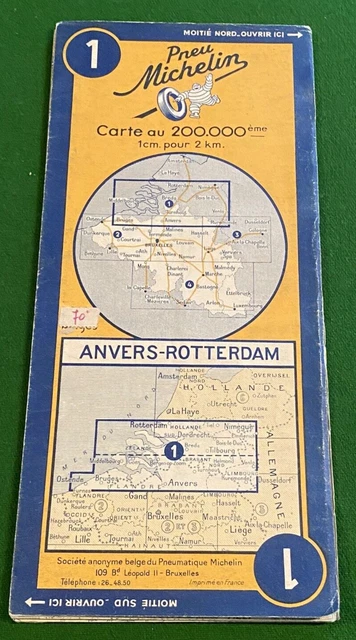 CARTE MICHELIN N° 1 - Anvers Rotterdam - 1947 - Très Bel Etat EUR 9,00 ...