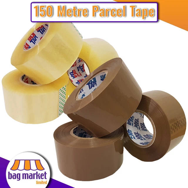 BIG TAPE® - 48mm - 150 Metres - Brown / Clear Parcel Tape - Extra Long ...
