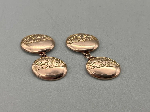 GEORGE V 9CT Gold Cuff Links, G.h. Johnstone & Co, Birmingham, 1923 £ ...