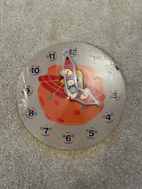 CBEEBIES MY FIRST Wooden Clock Toy Space Themed moving Hands £5.19 ...