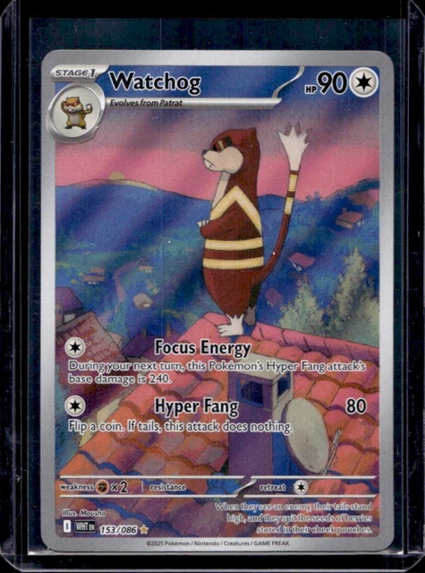 2025 POKEMON SV White Flare WHT EN Watchog Illustration Rare #153/086 £ ...