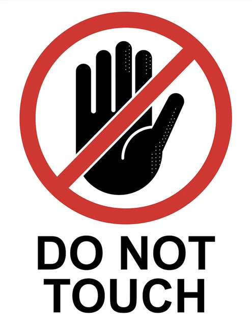 WARNING DO NOT Touch Rigid PVC Safety Sign Notice / Adhesive Sticker £ ...