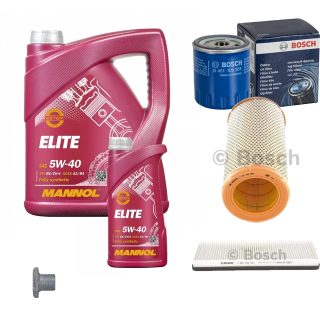 BOSCH INSPECCIÓN SET 6L mannol Elite 5W-40 para Peugeot 306 Break 7E N3 ...